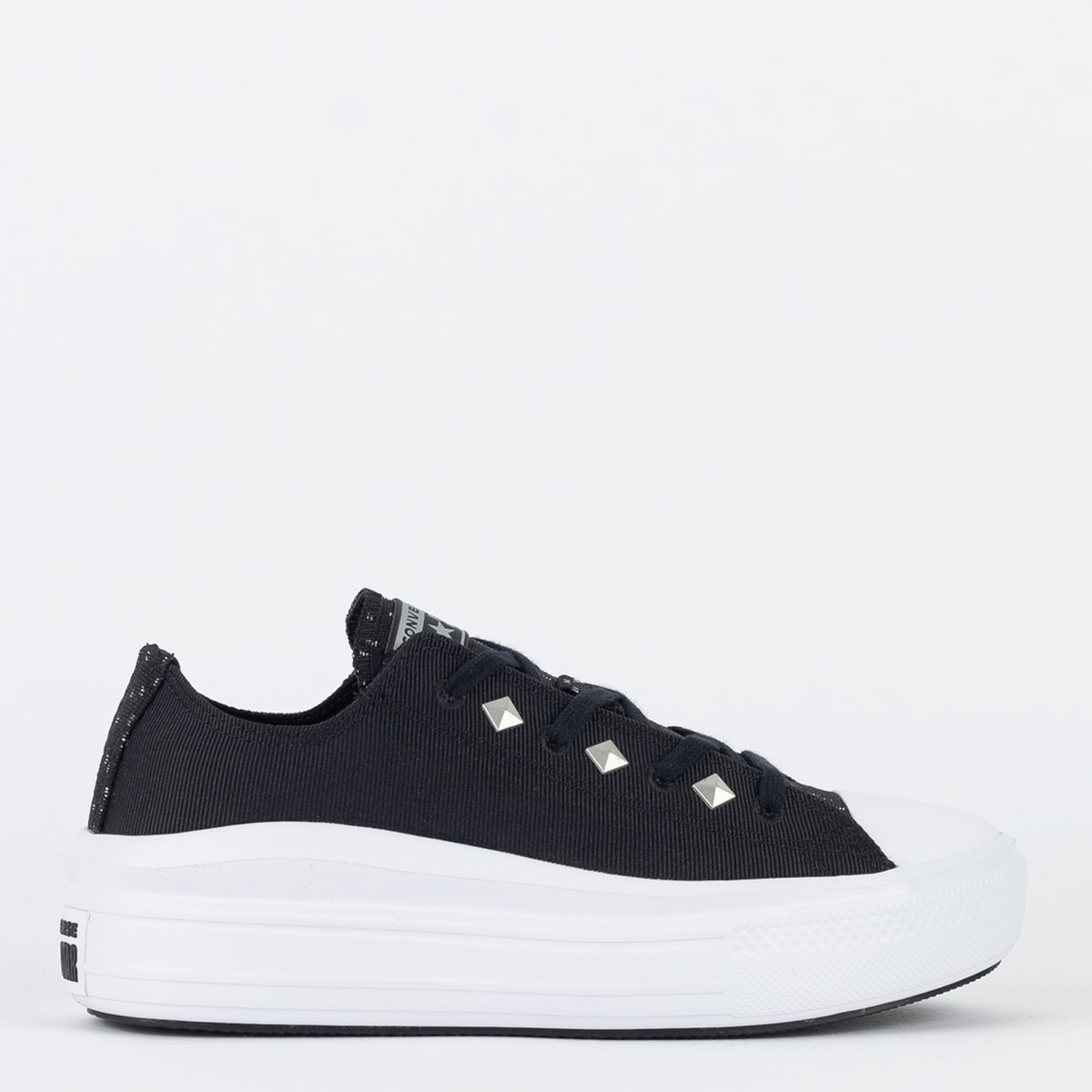 Tênis Converse Chuck Taylor All Star Move Ox Chrome Queen Preto Prata ...