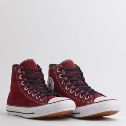 Tênis All Star Vinho Bordo Converse Couro Lona LV41