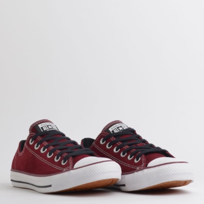 Tênis All Star Vinho Bordo Converse Couro Lona LV41