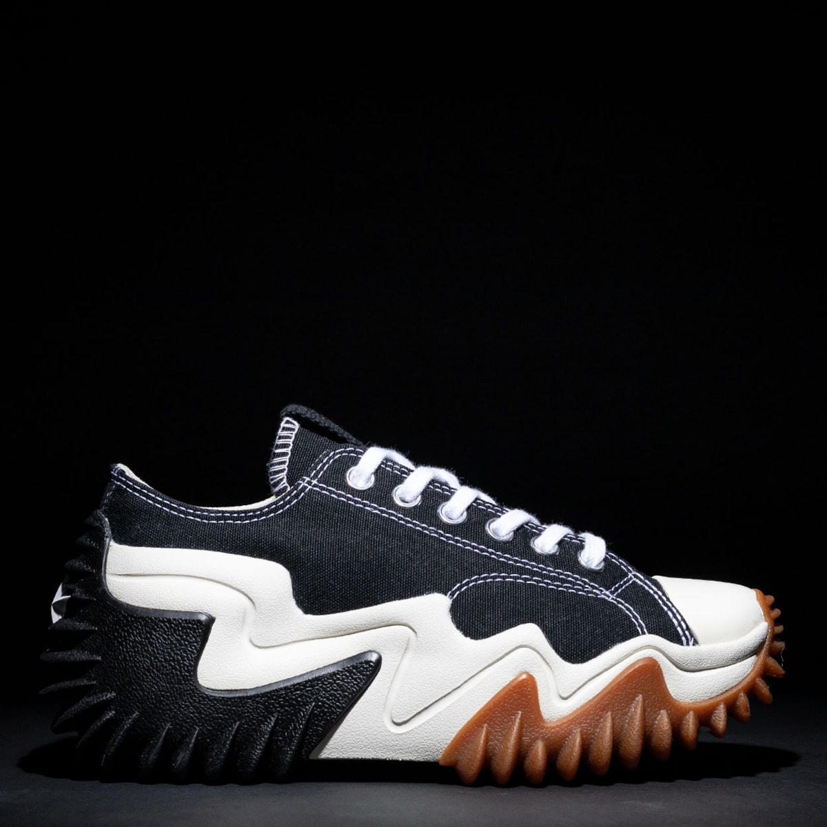 Tênis Converse Run Star Motion Ox Canvas Platform Black White Gum Honey ...